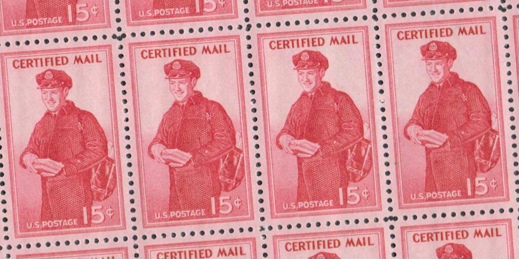 U.S. Issues Its Only Certified Mail Stamp — Mystic Stamp Discovery Center