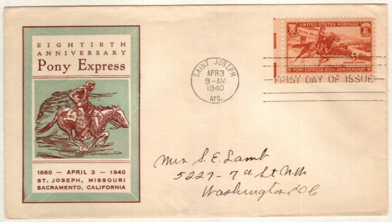 Inaugural Run of the Pony Express | Mystic Stamp Discovery Center