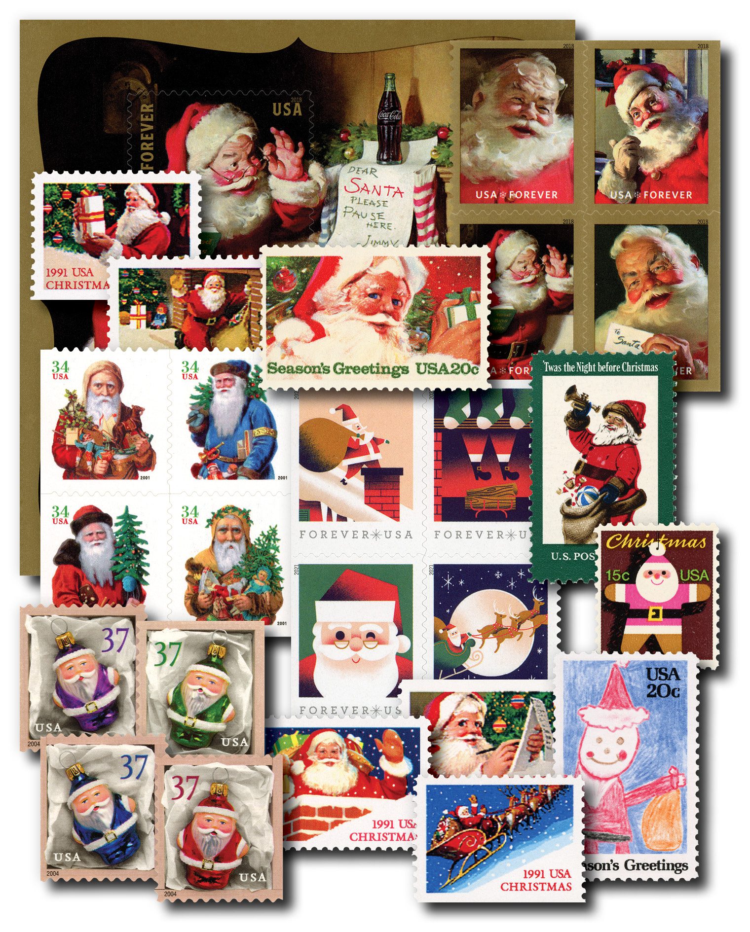 Santa Stamps to Bring Christmas Cheer to Your Album | Mystic Stamp ...