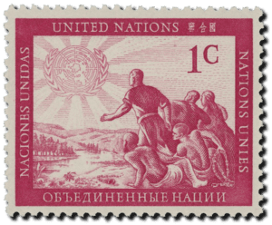 UN Issues Its First Stamps | Mystic Stamp Discovery Center