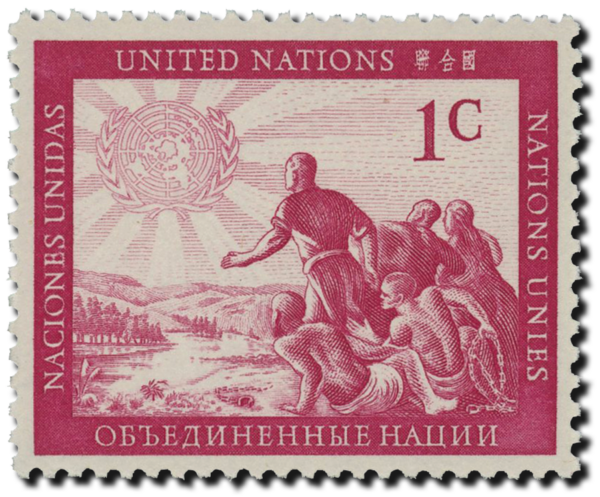 UN Issues Its First Stamps | Mystic Stamp Discovery Center